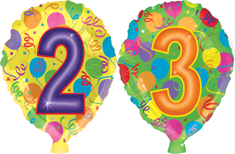 23rd Birthday Helium Balloons Delivered in the UK by interBALLOON
