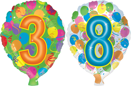 38th Birthday Helium Balloons Delivered in the UK by interBALLOON