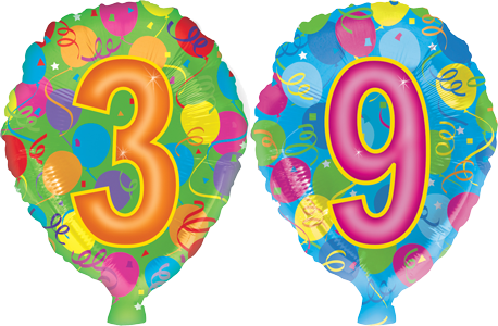 39th Birthday Helium Balloons Delivered in the UK by interBALLOON