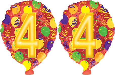 44th Birthday Helium Balloons Delivered in the UK by interBALLOON