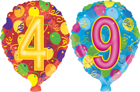 49th Birthday Helium Balloons Delivered in the UK by interBALLOON