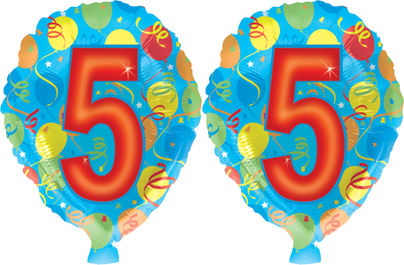 55th Birthday Helium Balloons Delivered in the UK by interBALLOON